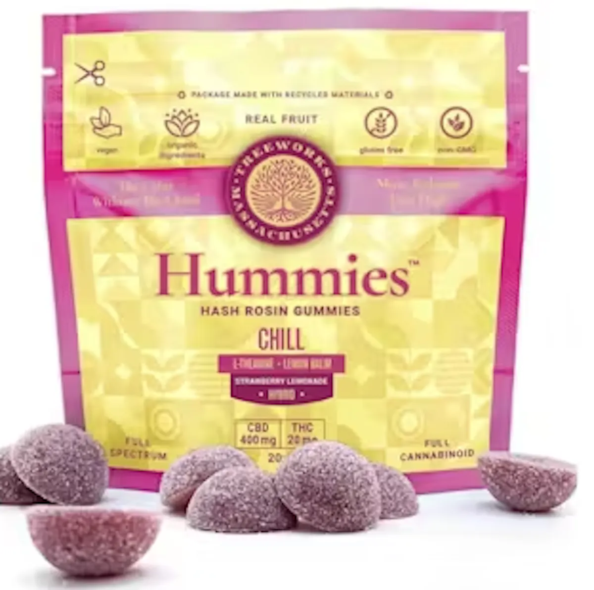 Hummies 20:1 Chill Hash Rosin Gummies 20mg 20pk (CBD:THC) – Strawberry ...