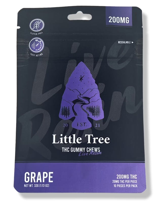 Little Tree | Grape Live Resin Gummies - 200mg | Edibles | The Ouid Shop