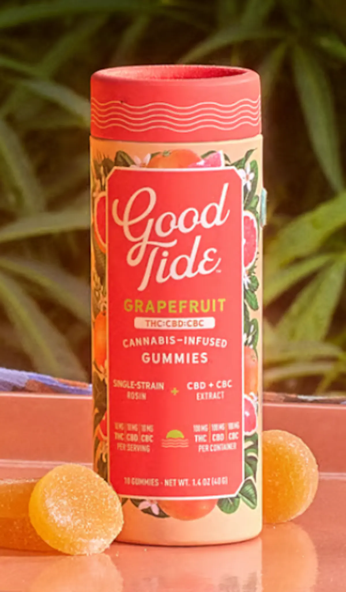 Good Tide 1:1:1 Grapefruit Hash Rosin Gummies 100mg 10pk .1g Edibles ...