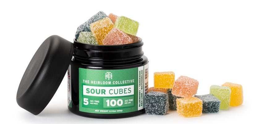 Sour Cubes 100mg The Heirloom Collective .1g Edibles | The Heirloom ...
