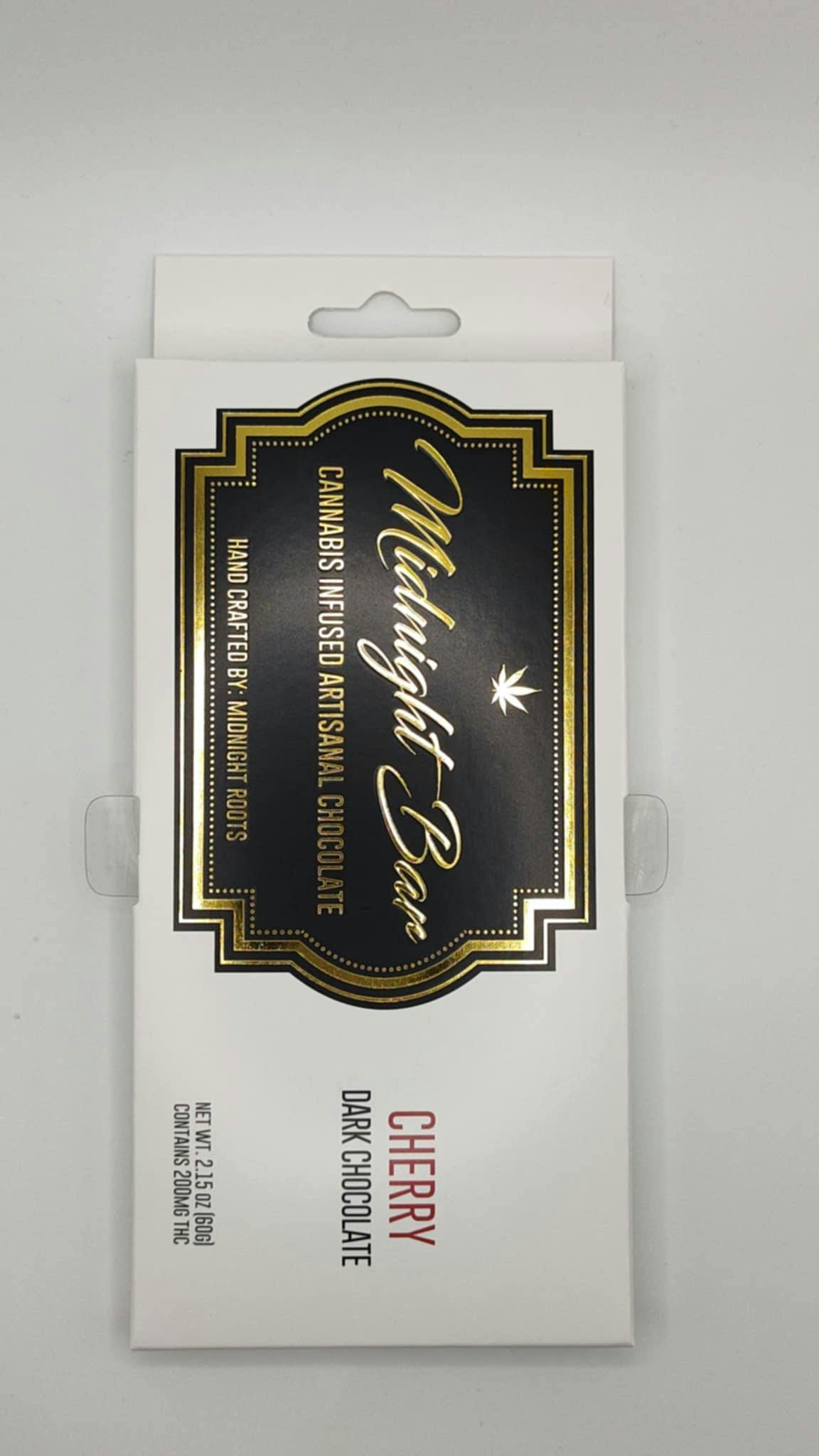 Midnight Roots | Chocolate Bar - 200mg - Cherry Dark Chocolate