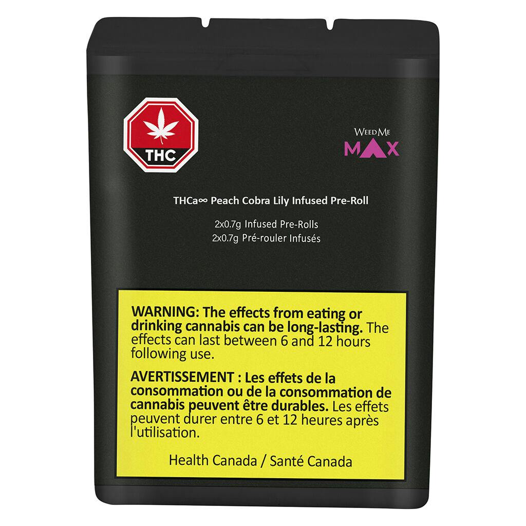 Weed Me Max - THCa8 Peach Cobra Lily Infused PRJs - 2x0.7g | Sessions ...