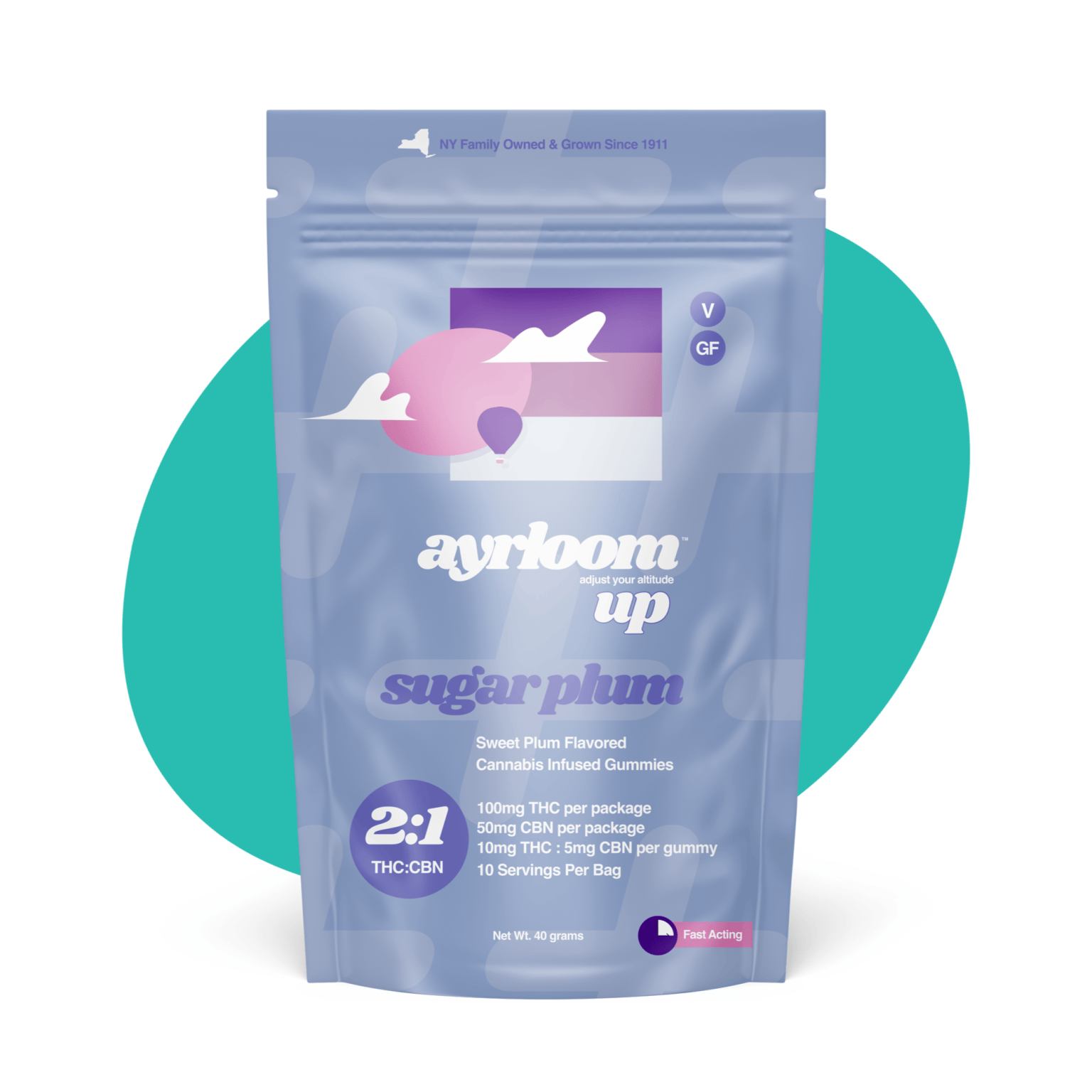 "up" 2:1 sugar plum infused gummies | 100mg | Raven's Joint | A ...