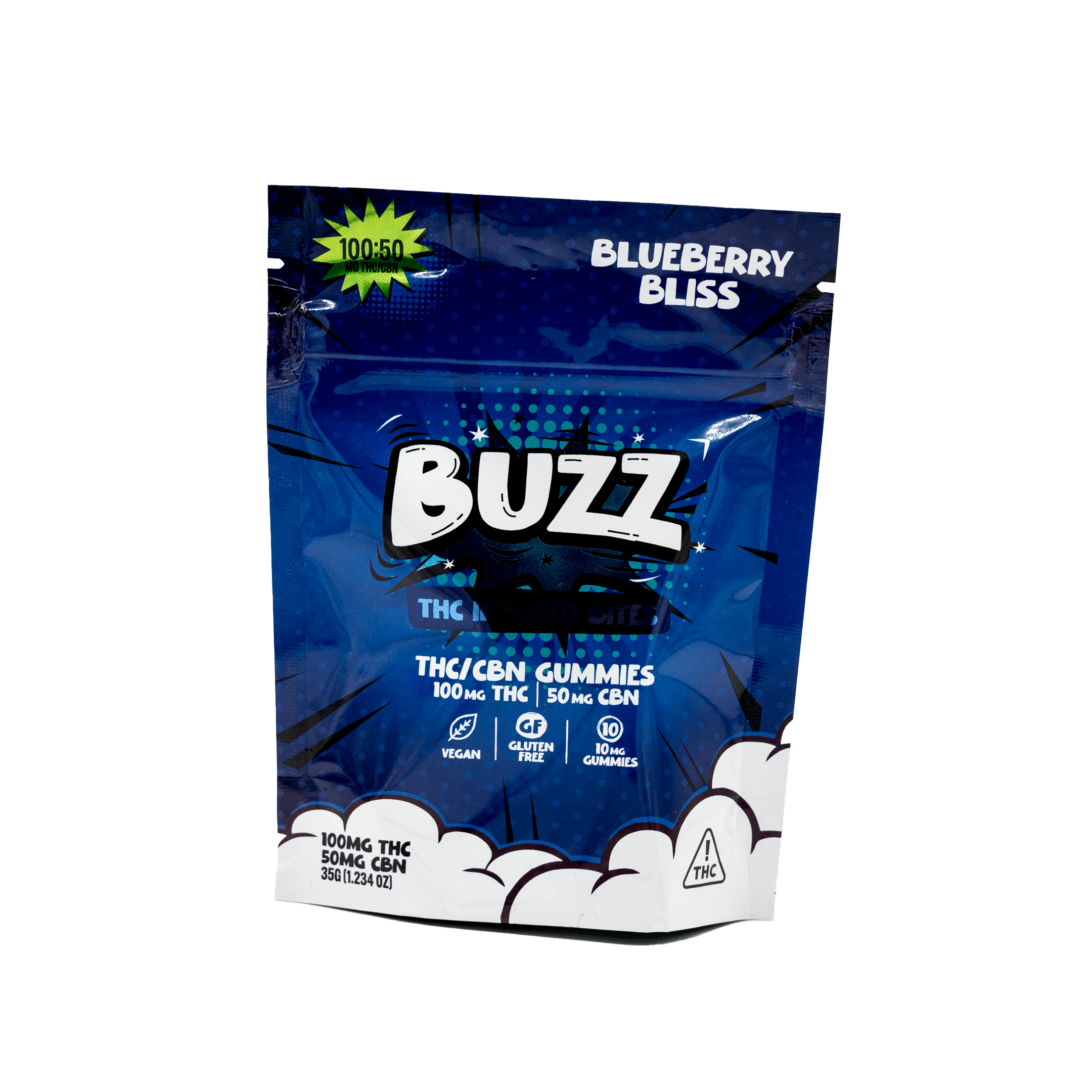 Buzz BUZZ | 2:1 Blueberry Bliss Gummies 100mg - Green Cannabis Co ...