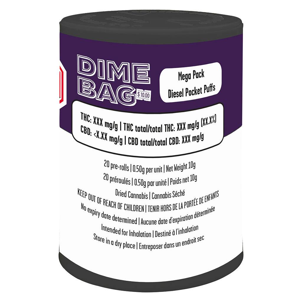 Dime Bag - Diesel Pocket Puffs Mega Pack - 20x0.5g | Sessions Cannabis