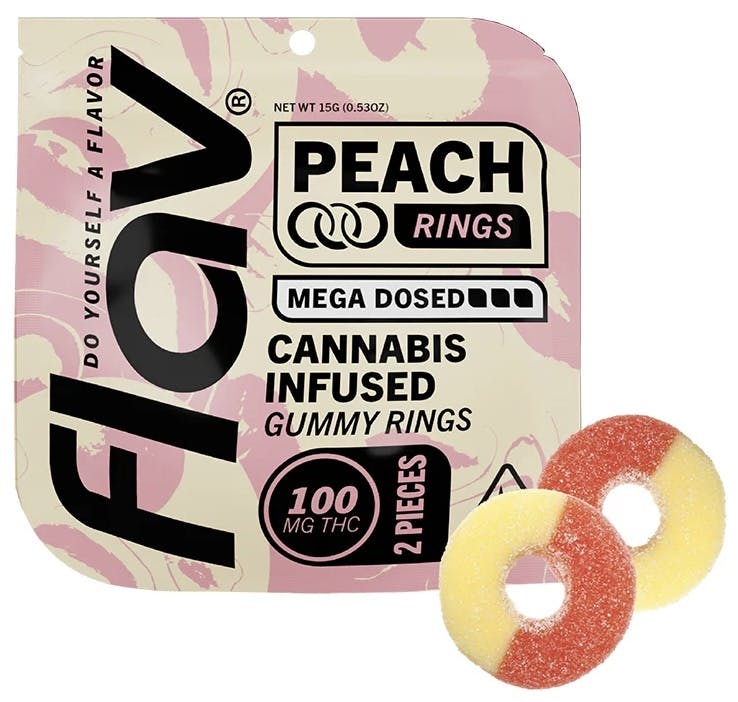 The Flowery NY | Peach Mega Dose 2pk 100mg Rings