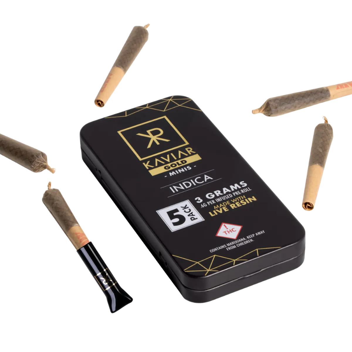 Kaviar – Gold – Infused Pre-Roll 5 Pk Minis (I) 3g Pre-rolls | Kaviar