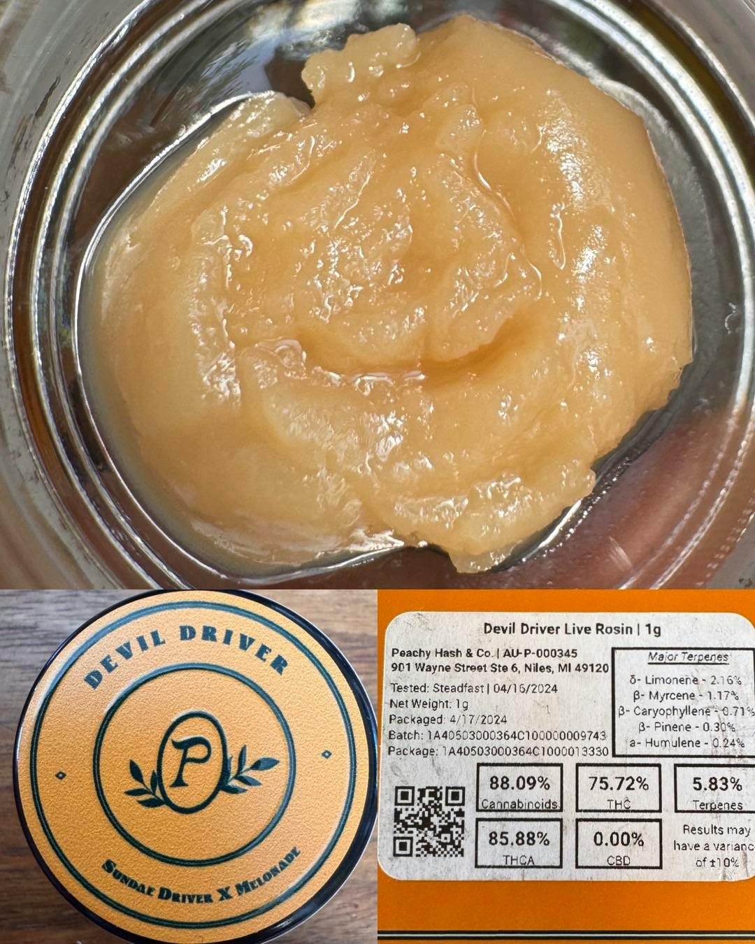 PEACHY HASH & CO. | DEVIL DRIVER - LIVE ROSIN HYBRID | Concentrates ...