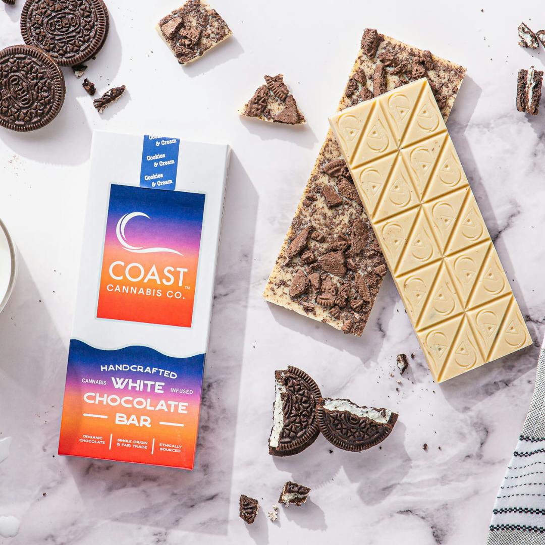 Cookies & Cream White Chocolate Bar I 100mg .1g Edibles | COAST ...