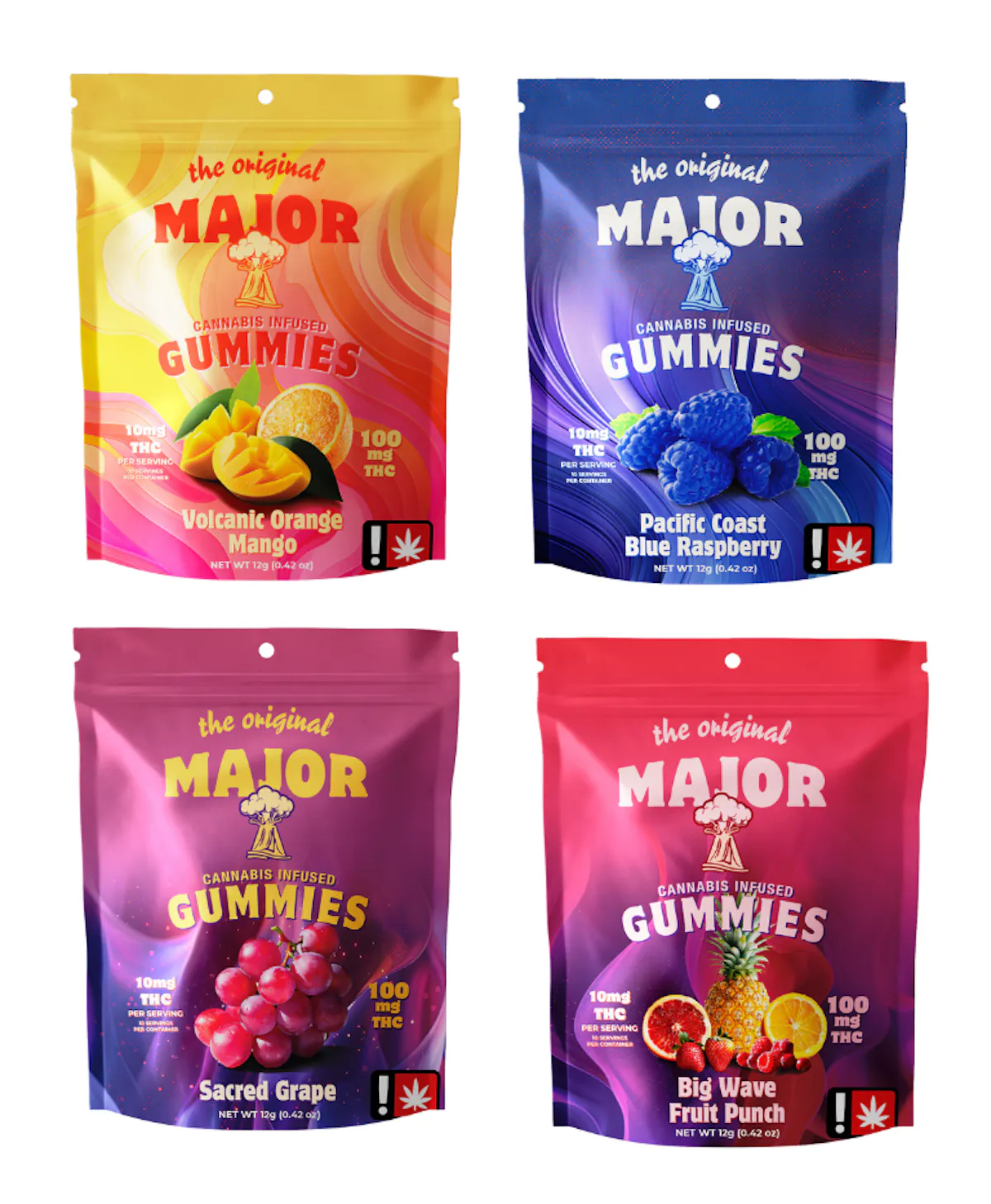Major 100mg SACRED GRAPE Cannabis Infused Gummies 12g Edibles | Major