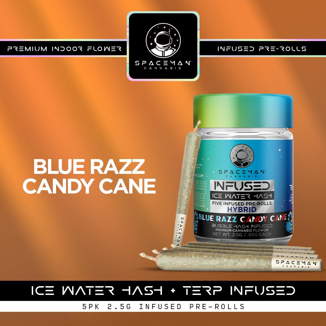 Spaceman | Blue Razz Candy Cane - Infused Pre-Roll 5 Pack | Pre Rolls ...