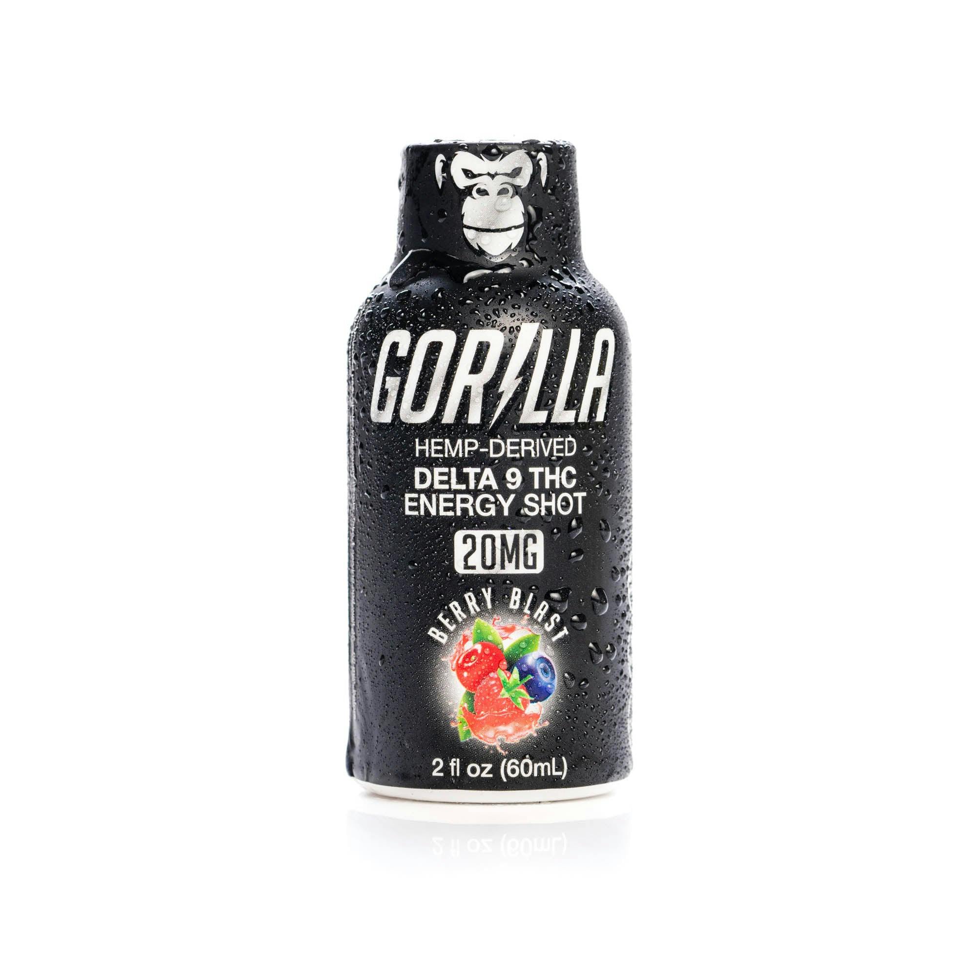 Gorilla Lifestyle 20mg Delta 9 Energy Shots - Berry Blast (12 Pack ...