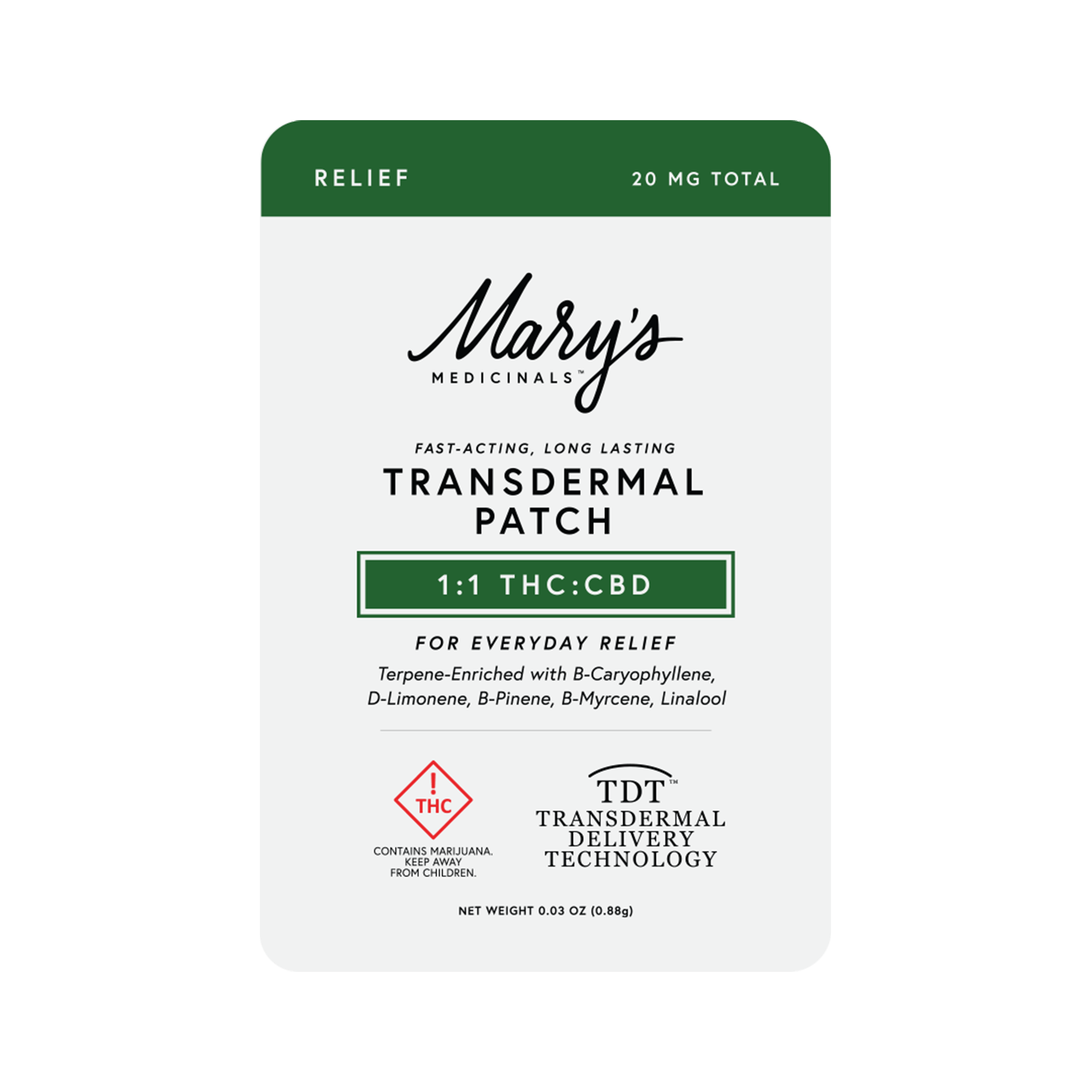 Mary's Medicinals Transdermal Patch 10mg THC/10mg CBD | Native Roots ...