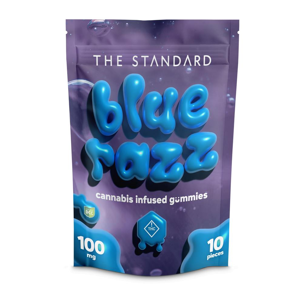 Blue Raspberry Gummies | 10pk | 100mg 10pcs Edibles | The Standard