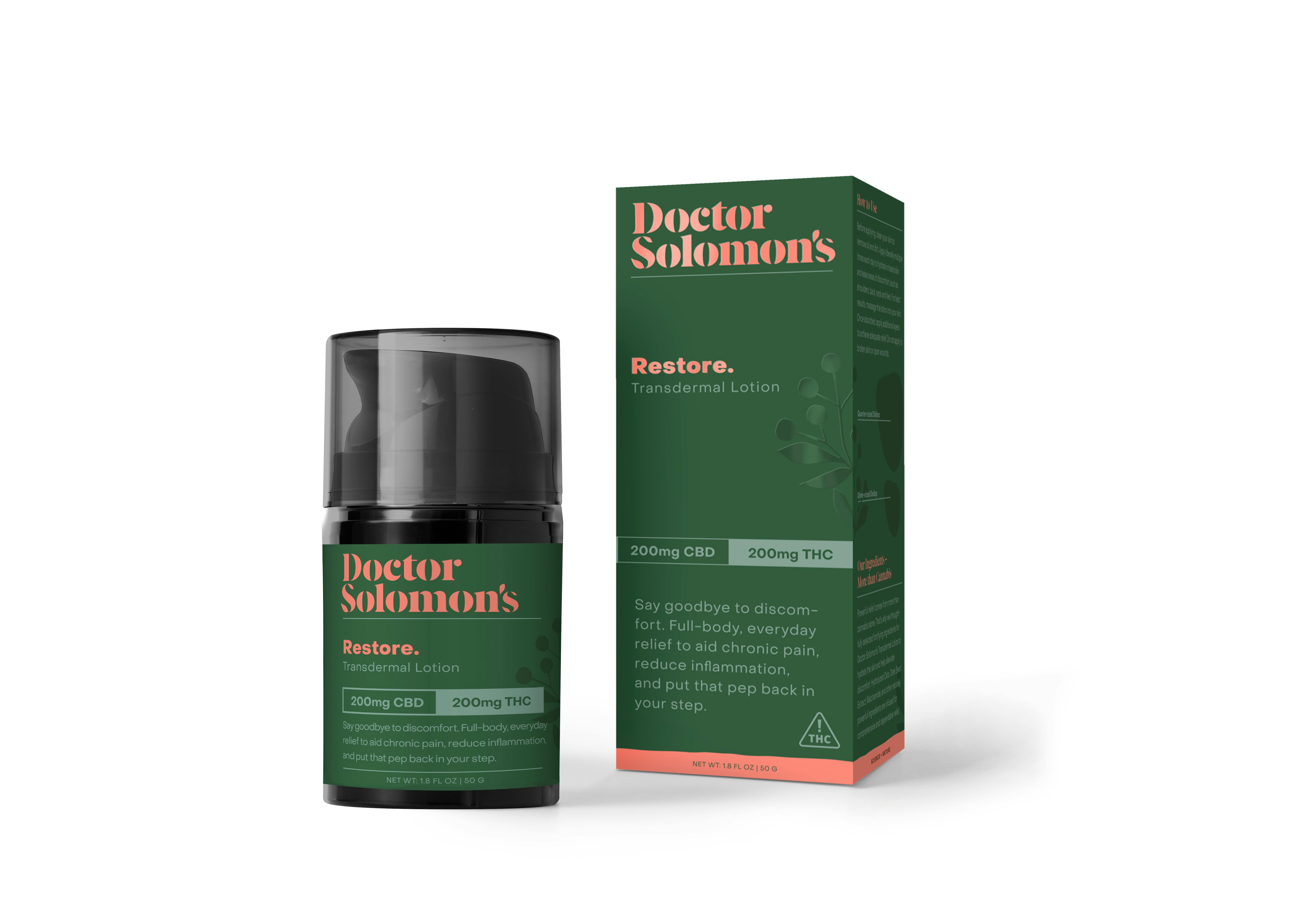 Shop Doctor Solomon's Restore 1:1 (THC:CBD) Lotion | 200mg in ...