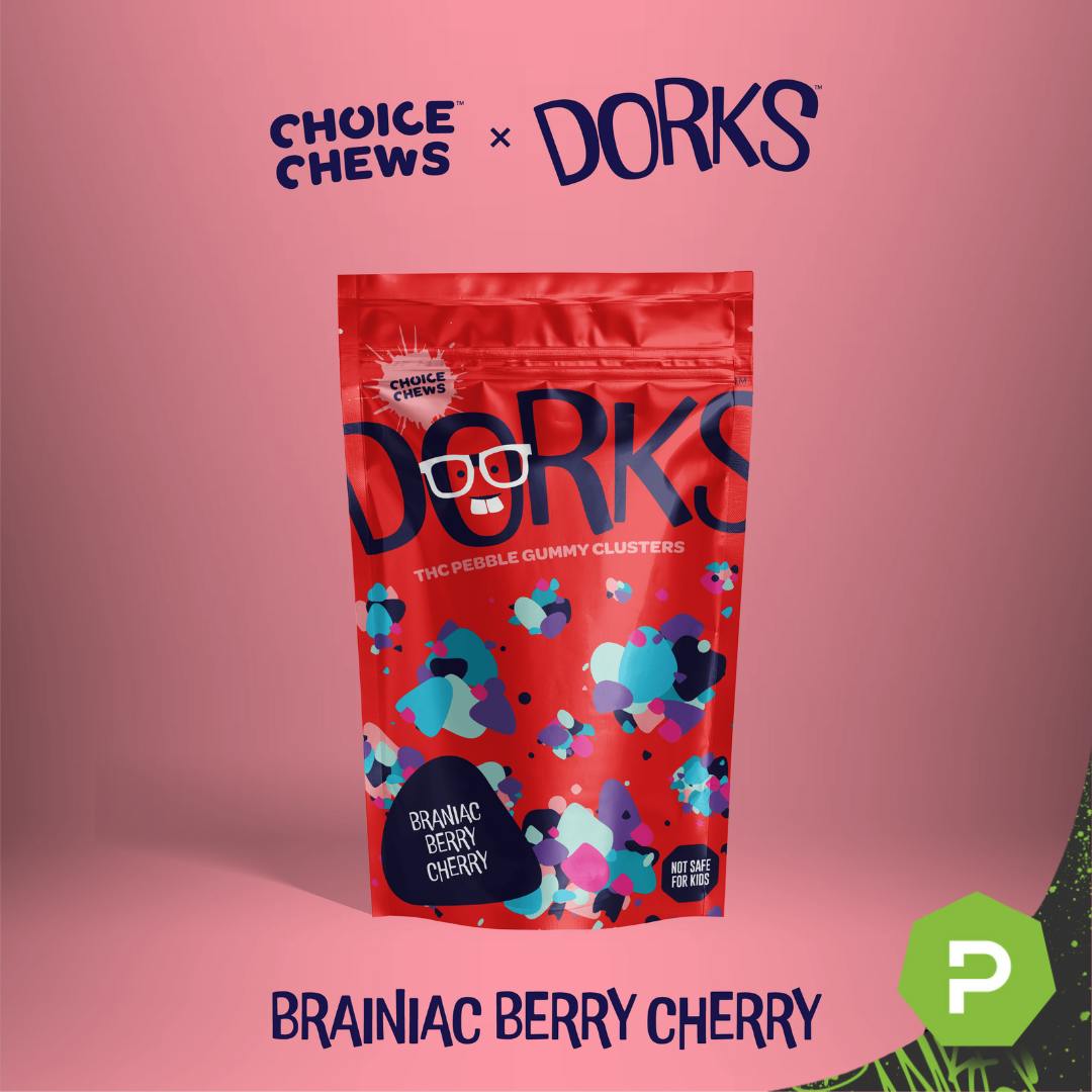 Choice Chews Choice | 200mg Dorks | Brainiac Cherry Berry (Indica ...