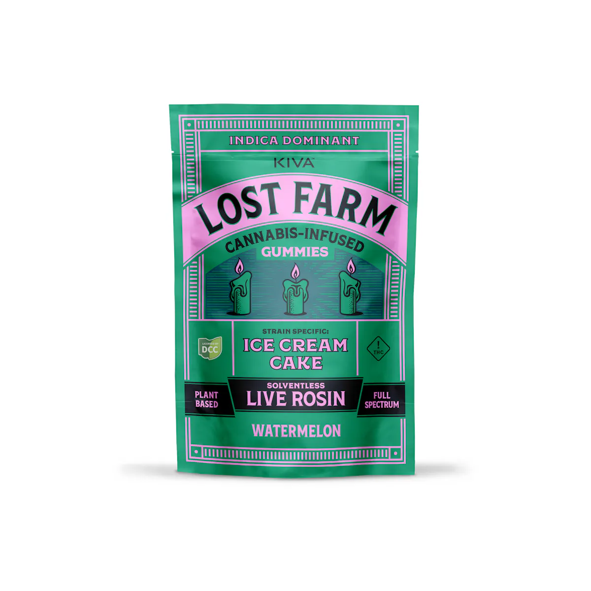 Lost Farm Ice Cream Cake Watermelon Live Hash Rosin Gummies 10pk ...
