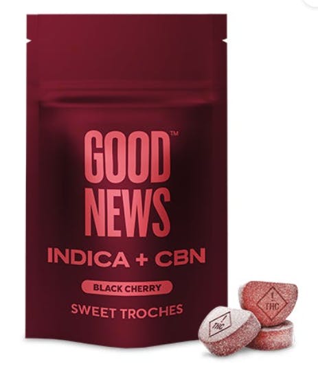 Good News Black Cherry 2:1 THC:CBN Troche-10mg 10pk-100mg