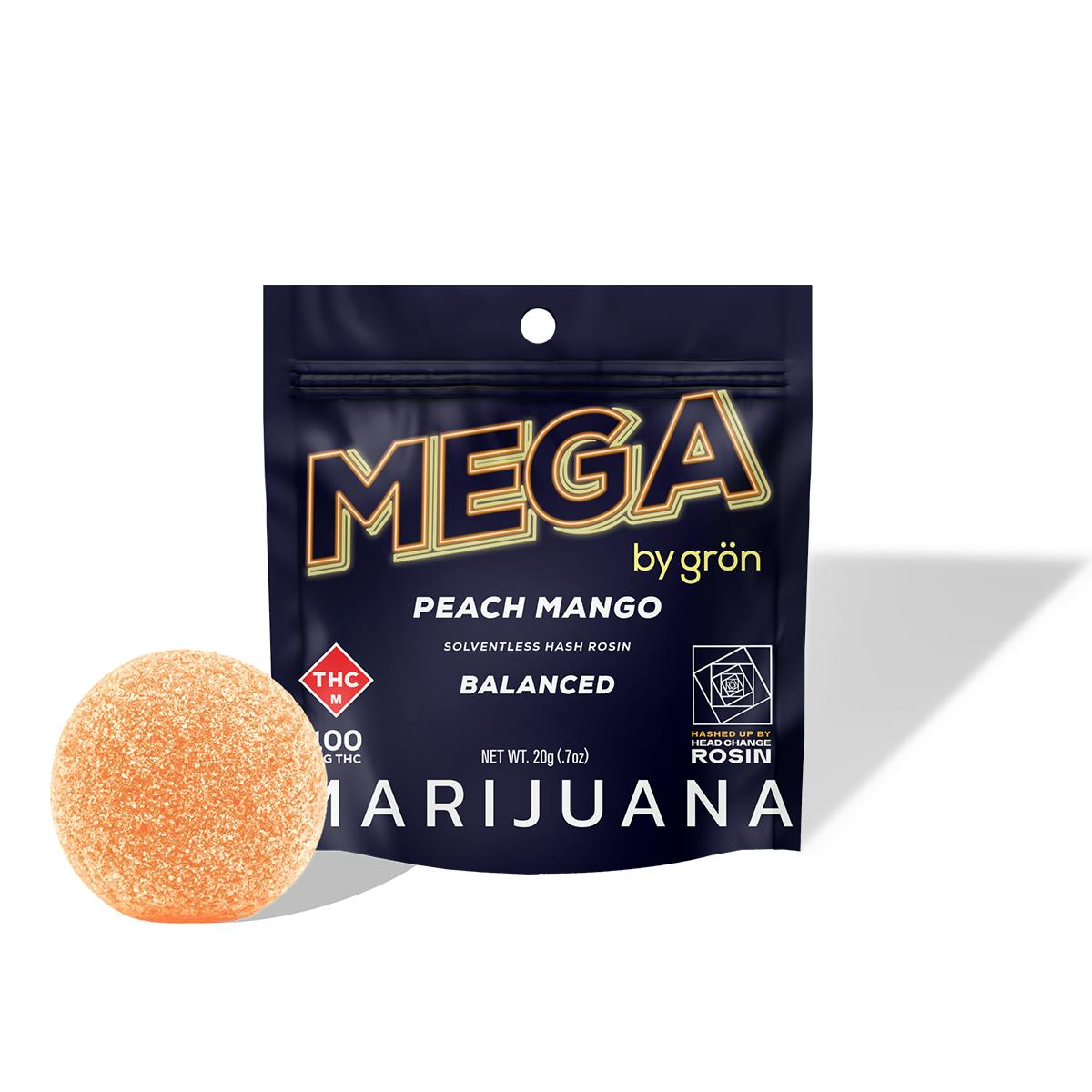 Peach Mango – 100mg Live Rosin Mega Pearl – Gron 100mg Edibles | Gron