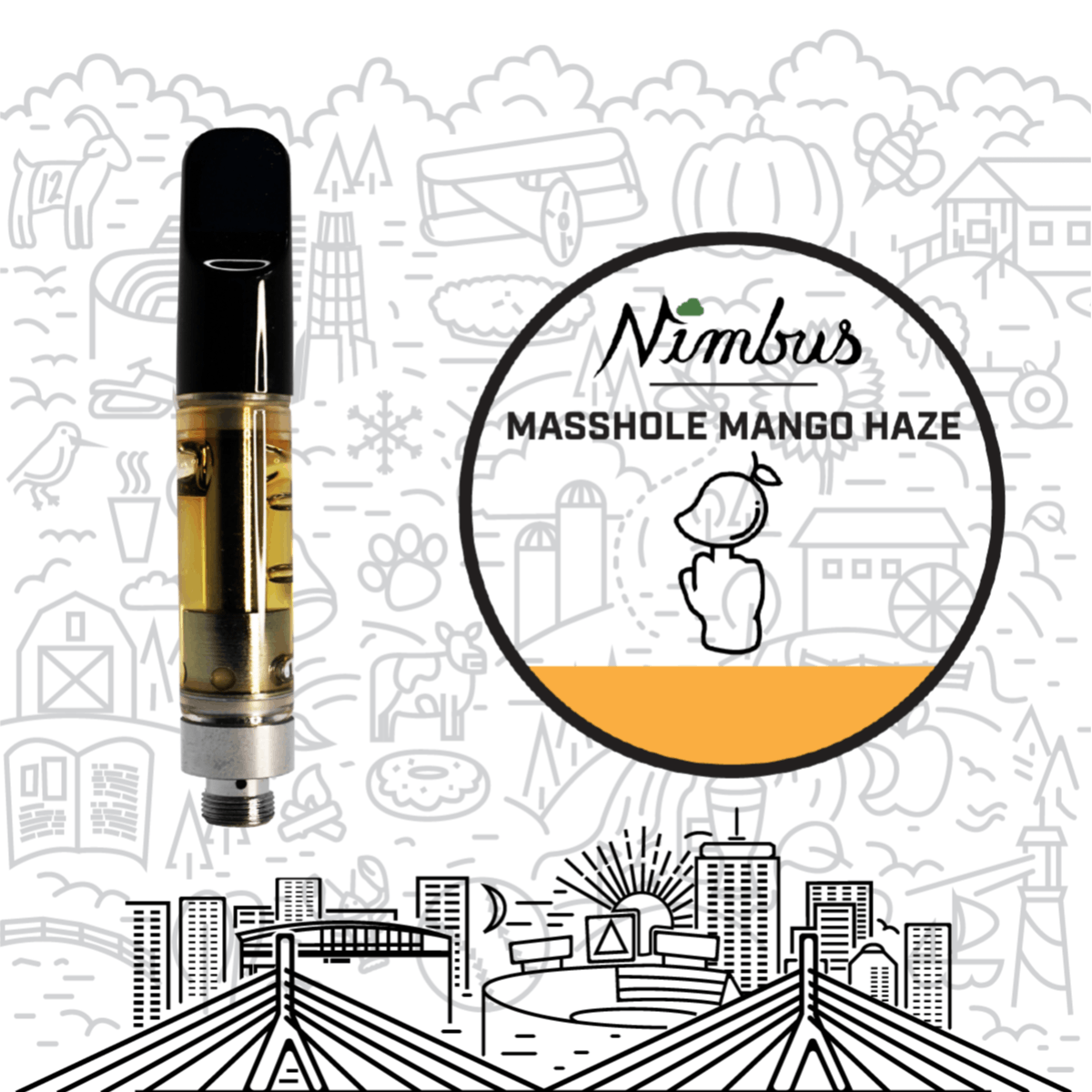 Nimbus Masshole Mango Haze 1g Cartridge 1g Vaporizers | Nimbus