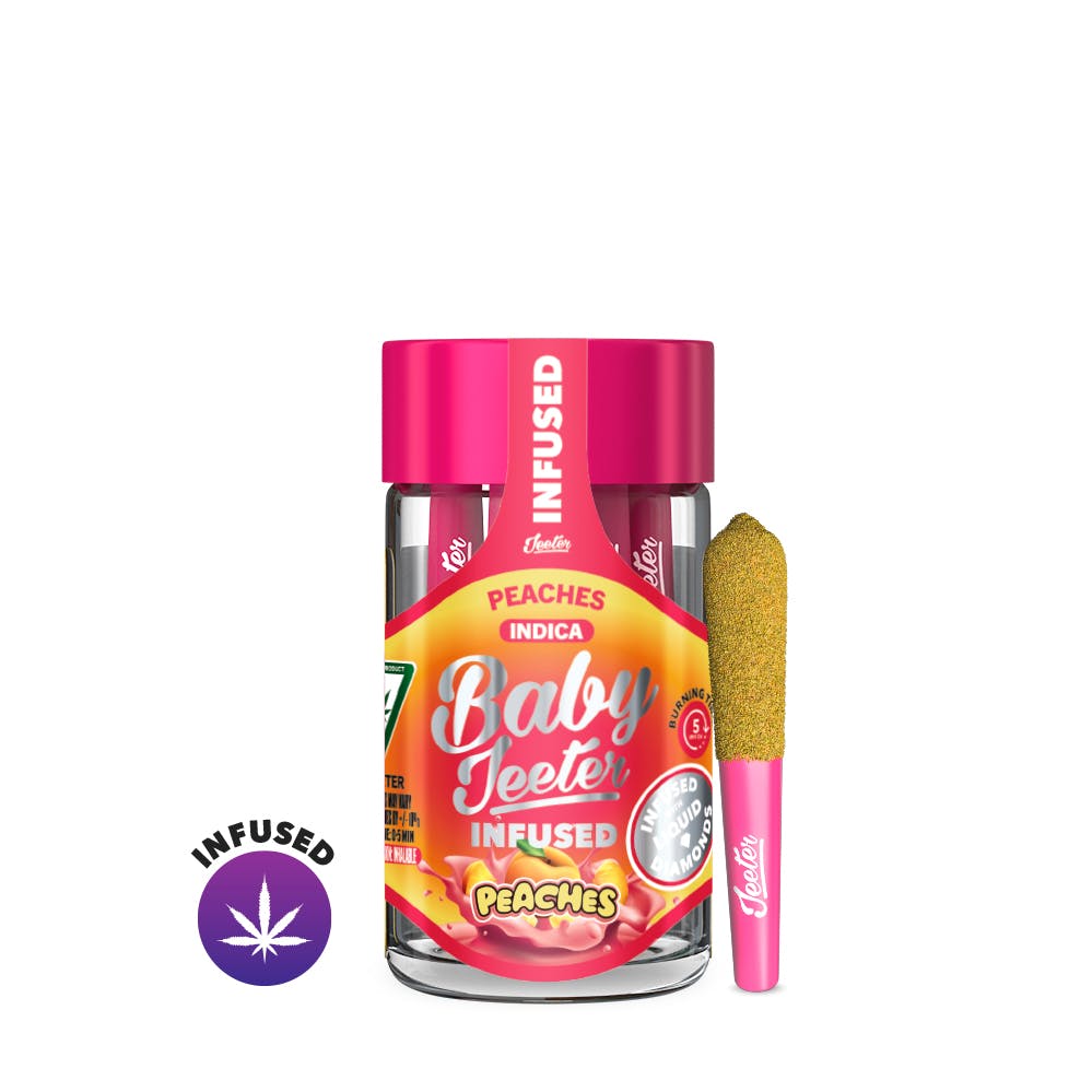 Peaches Baby Jeeter Infused Pre-Roll 5-pack | 2.5g | Pre Rolls | Gatsby Cannabis