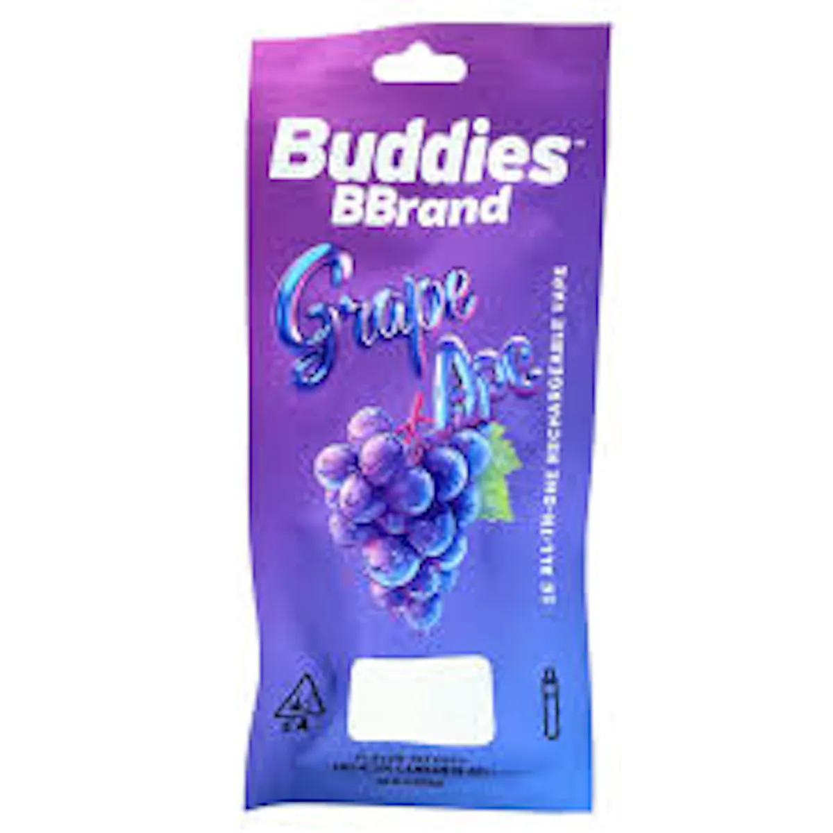 Buddies 1g GRAPE APE Distillate Vape Cartridge 1g Vaporizers | Buddies