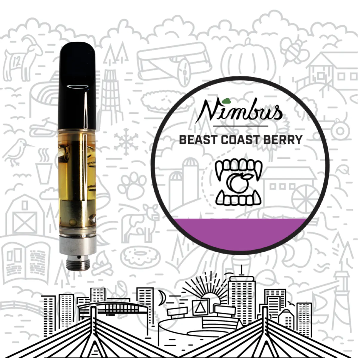 Nimbus Beast Coast Berry 1g Cartridge 1g Vaporizers | Nimbus