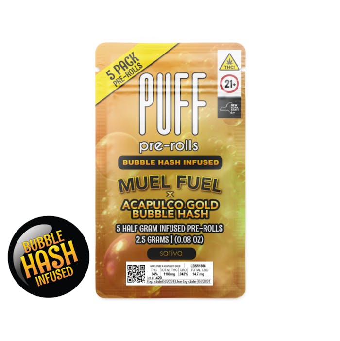 Mule Fuel x Acapulco Gold | 5 pack Bubble Hash infused Pre rolls | 2.5G ...