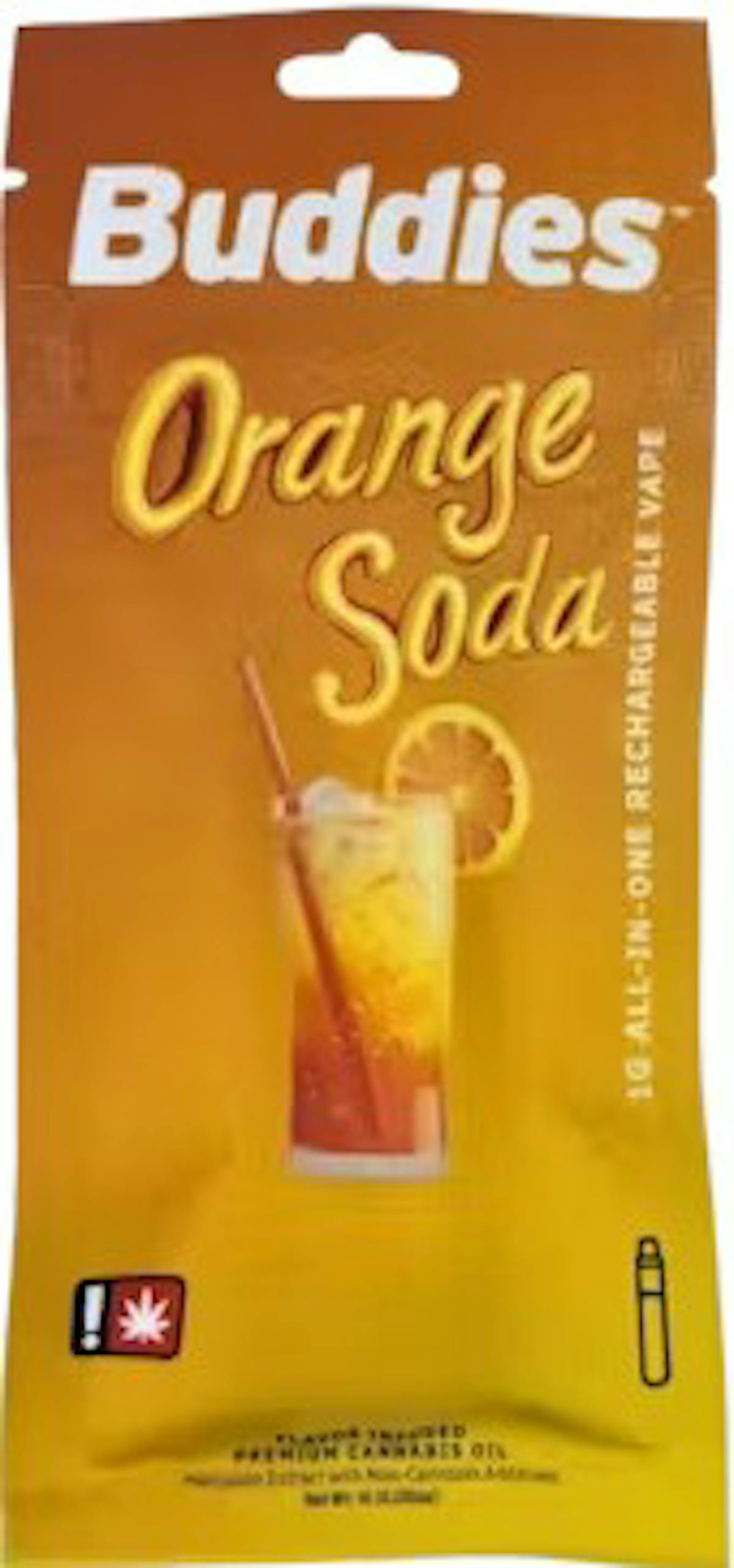 Buddies 1g ORANGE SODA Distillate All-In-One Rechargeable Vape ...