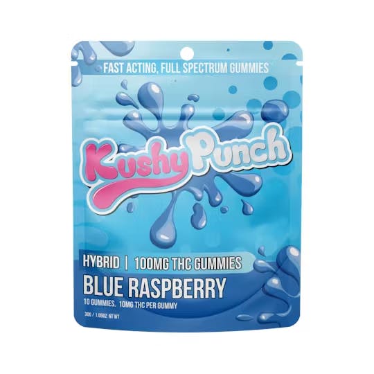 Blue Raspberry Gummies • 10 Pack 100mg - Kushy Punch | Treehouse Cannabis