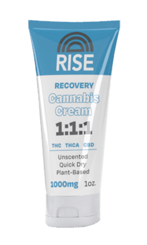 RISE | 1oz Recovery Cream 1:1:1 THC:THCA:CBD | 333mg:333mg:333mg ...