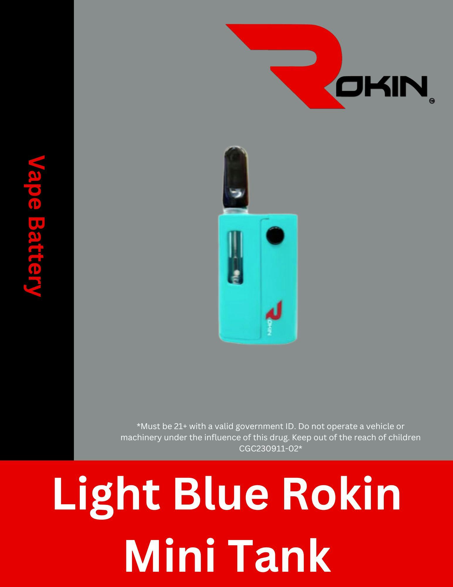 Rokin Mini Tank Vape Battery - Light Blue - Country Grown Cannabis