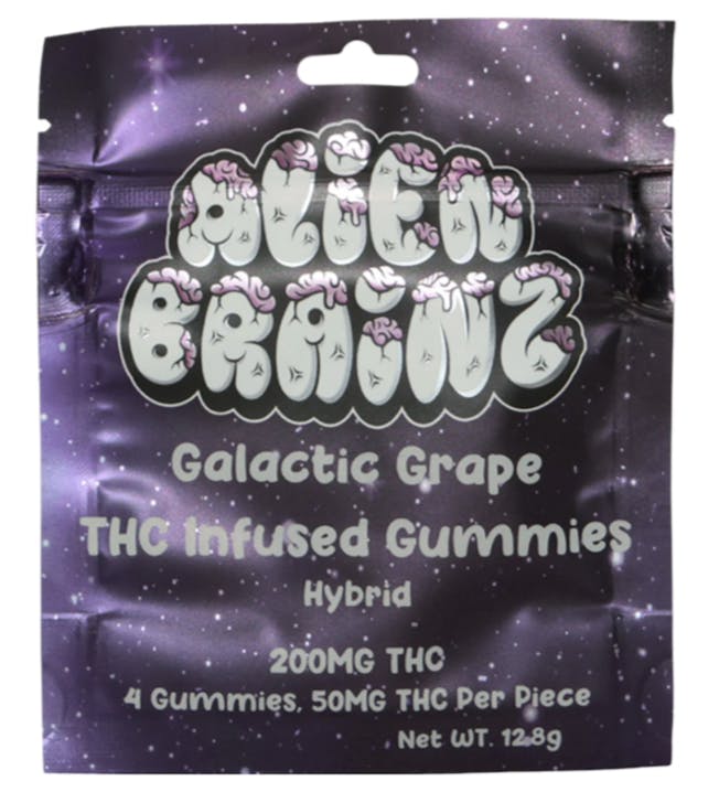 Alien Brainz | Galactic Grape Gummies - 200mg | Edibles | The Ouid Shop