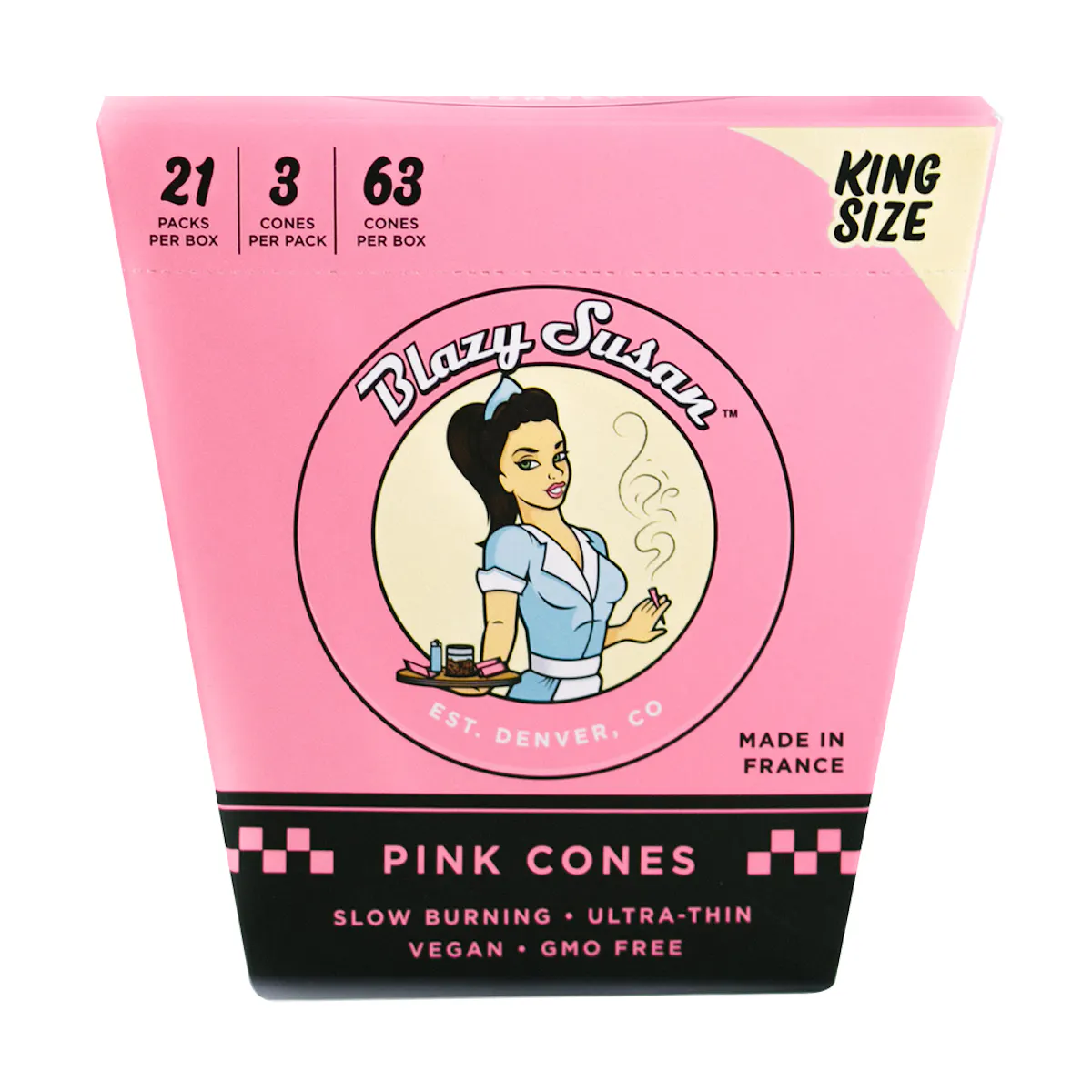 Pink Paper Cones – King Size (3pk) N/A Accessories | Blazy Susan