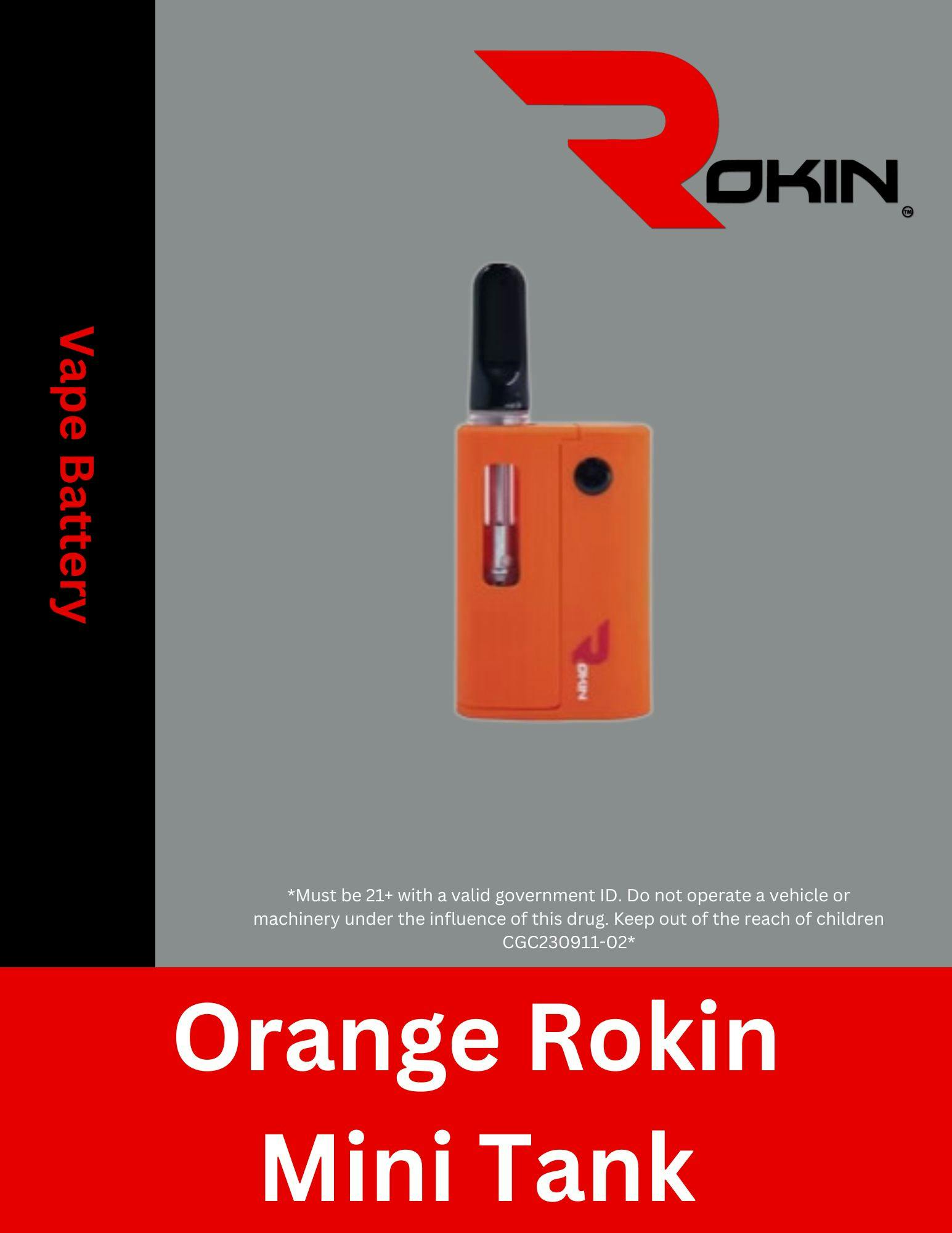Rokin Mini Tank Vape Battery - Orange - Country Grown Cannabis