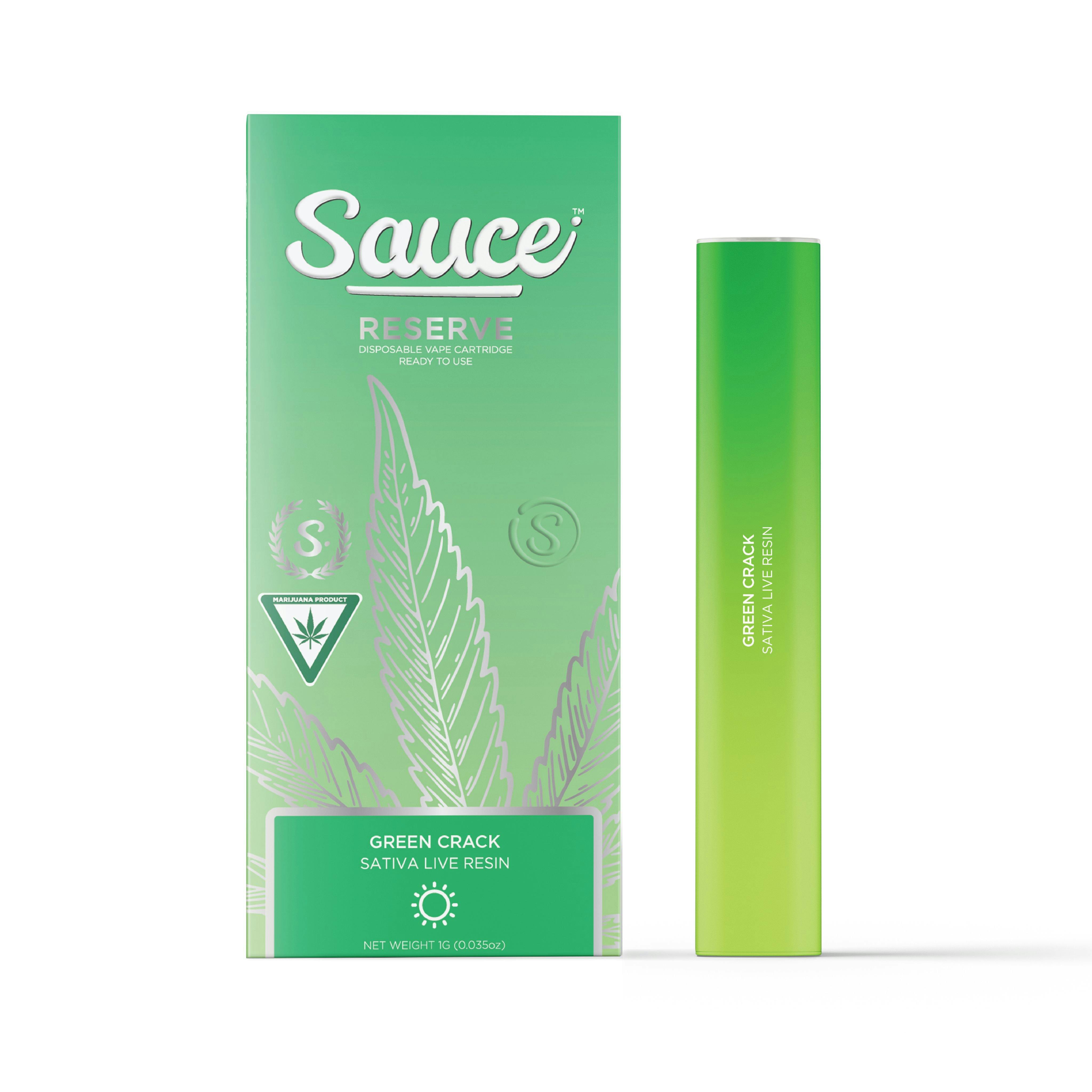 Sauce RESERVE | Green Crack Live Resin Disposable Vape Cartridge | 1g ...