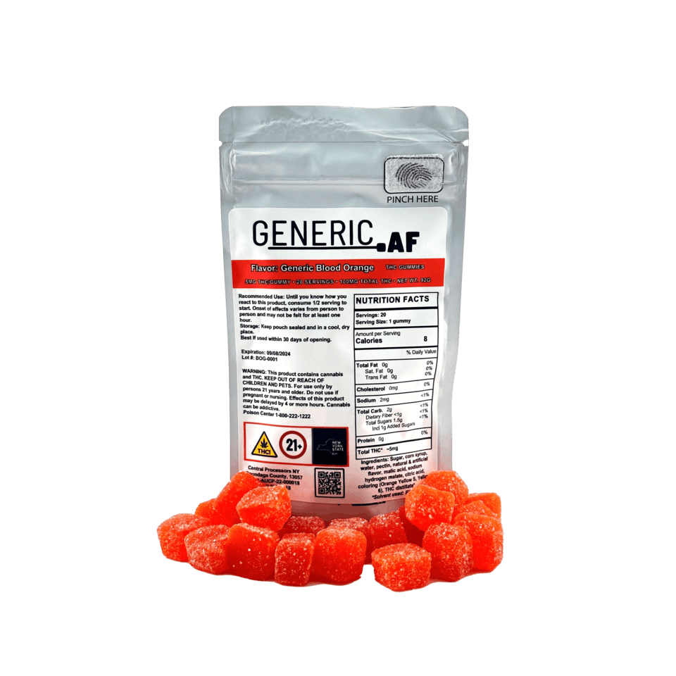 Generic AF | Gummy | Blood Orange | 100mg 20pk | Raven's Joint | A ...