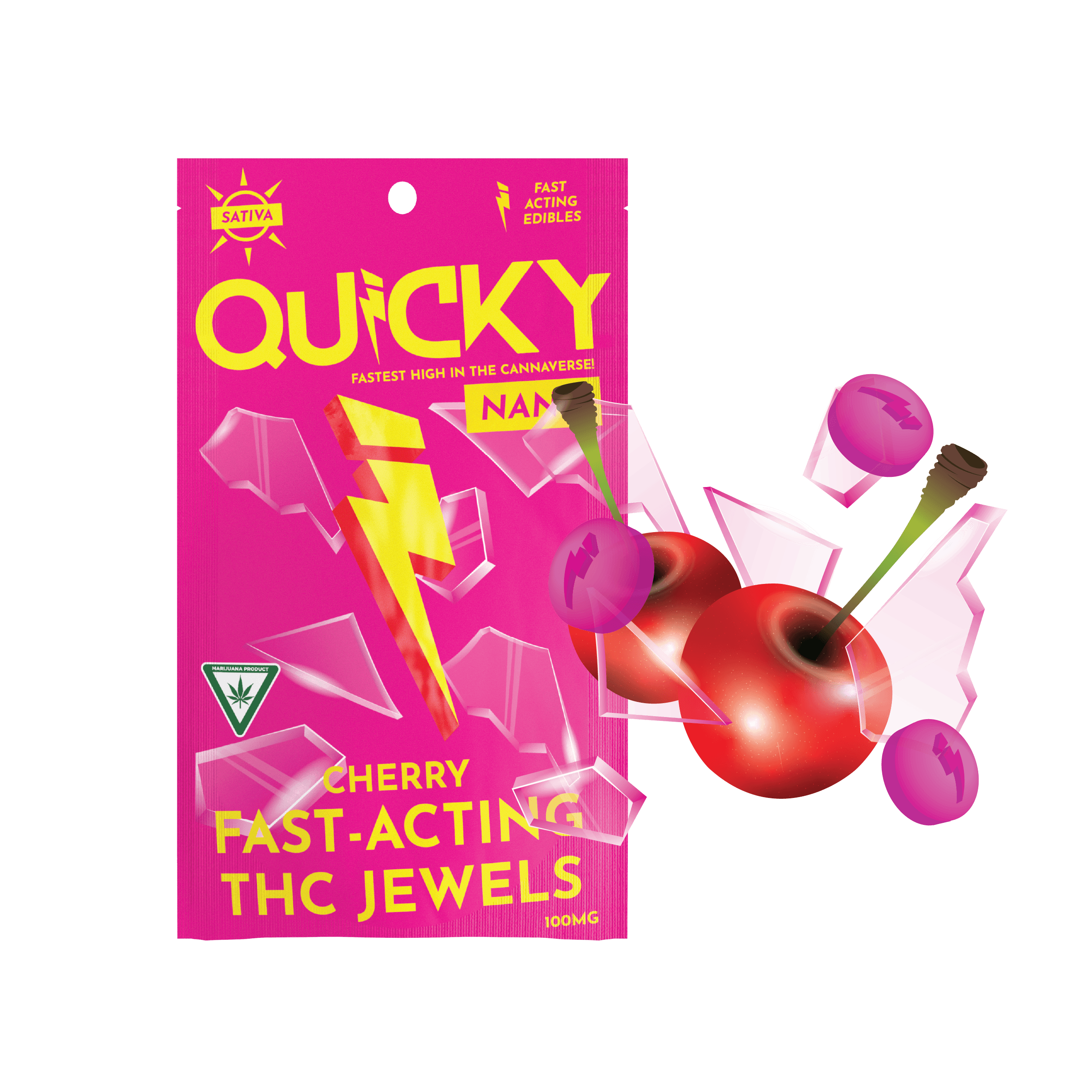 Quicky Quicky | 100mg Hard Candies | Cherry - Puff Cannabis Dispensary in MI