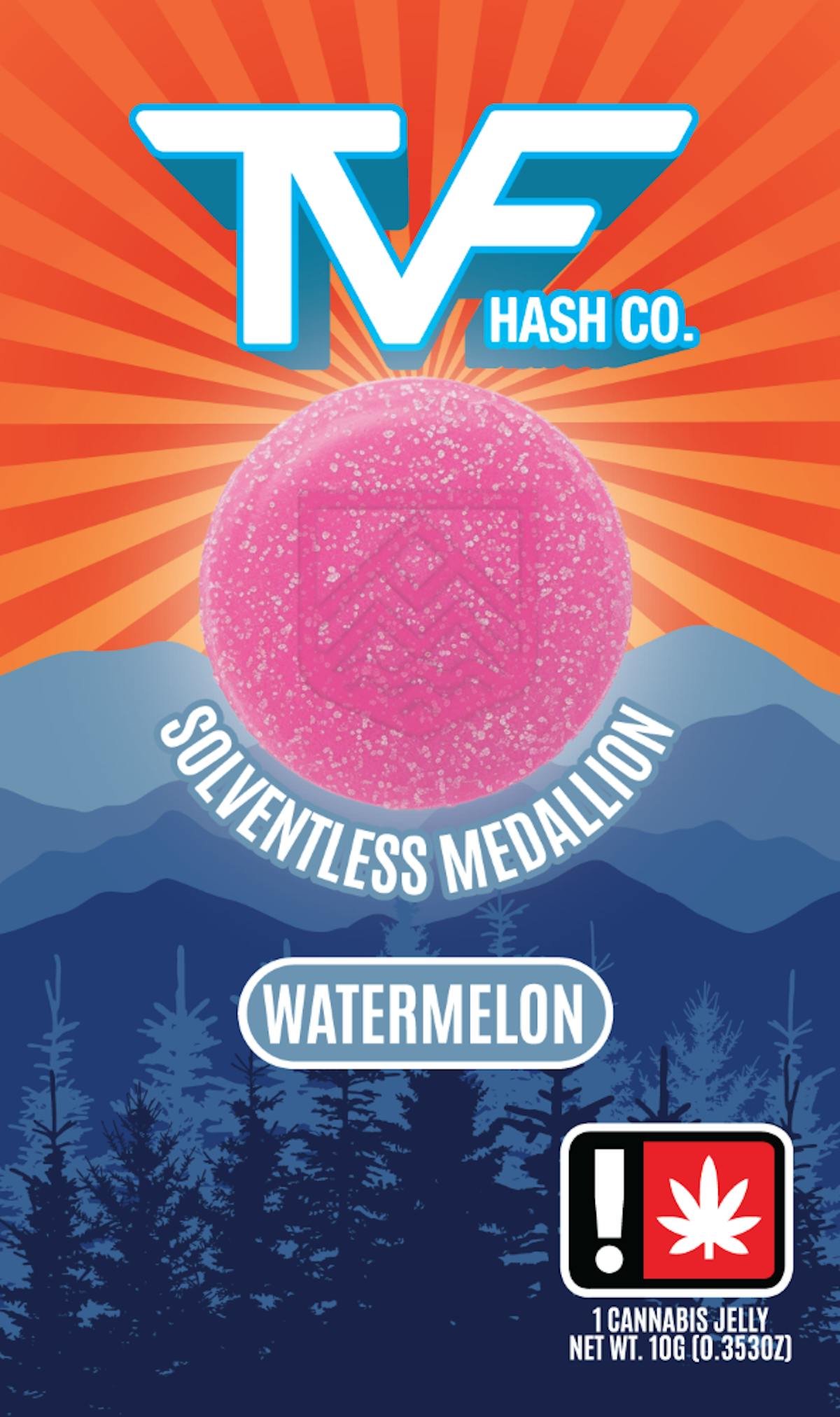 TVF Hash Co. 100mg WATERMELON Solventless Medallion Single Jelly 10g ...