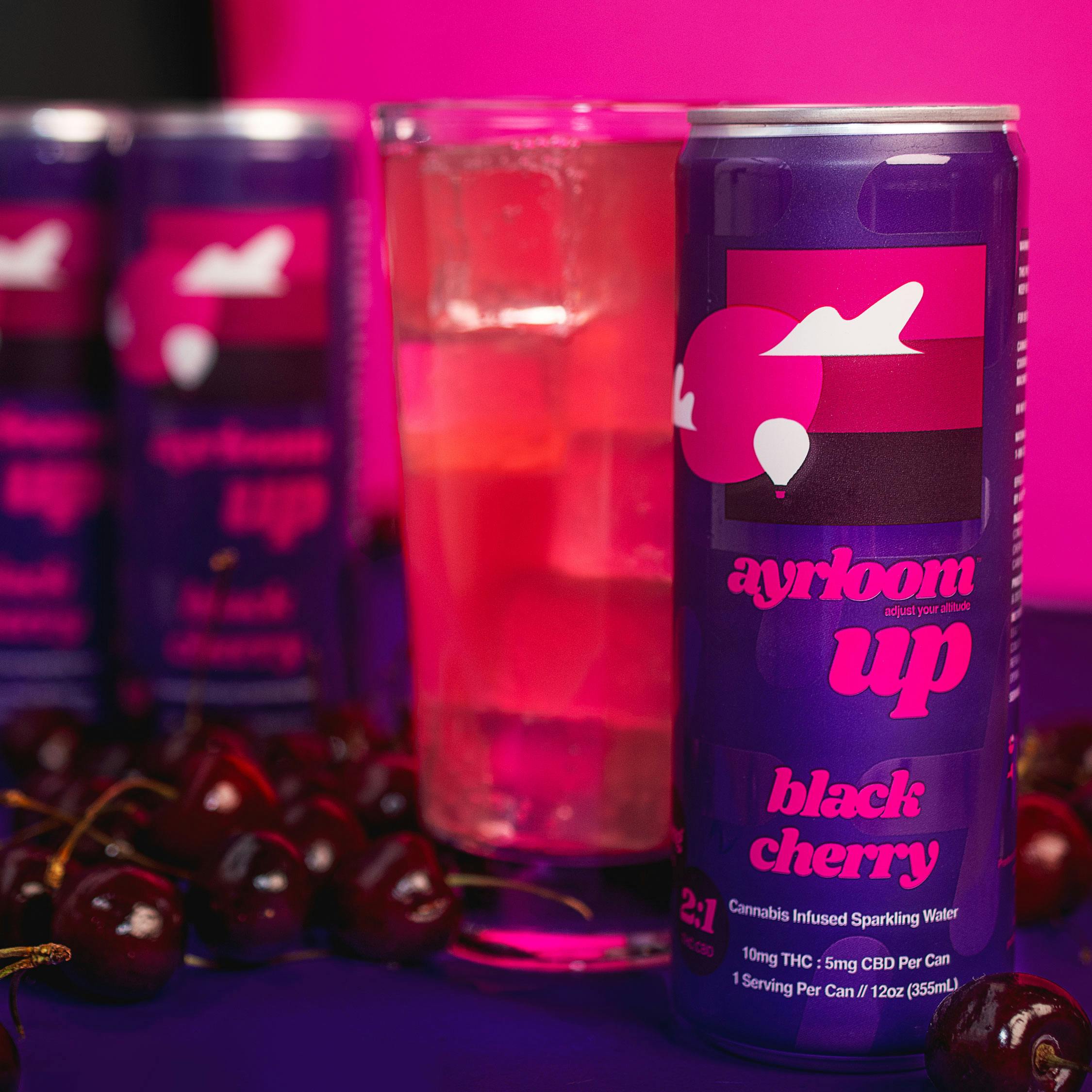 “up” 2:1 black cherry infused sparkling water | 10mg 0.01g Edibles | ayrloom