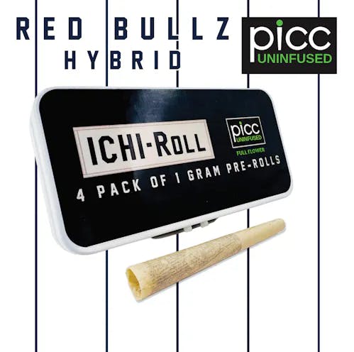 The Flowery NY | Ichi-Roll | Red Bullz | Preroll 4-Pack