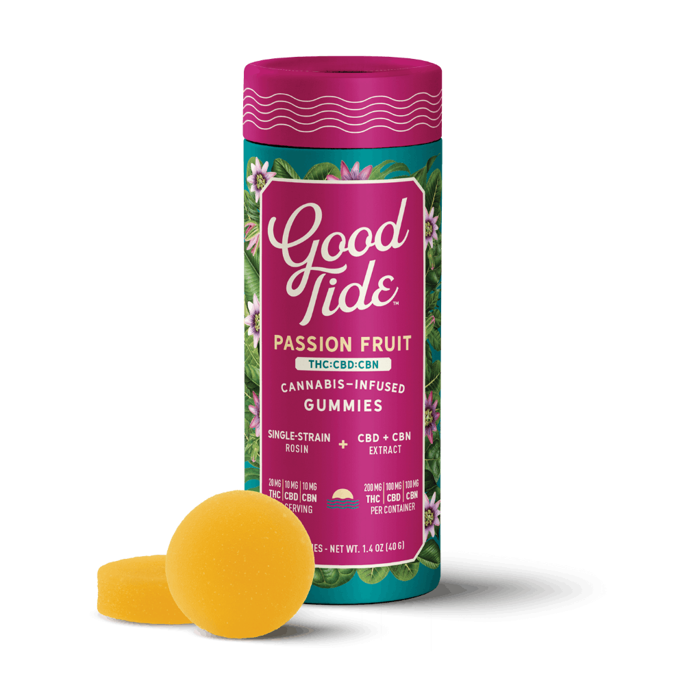 Good Tide | Passionfruit 2:1:1 THC:CBD:CBN Hash Rosin Gummies | 200mg ...
