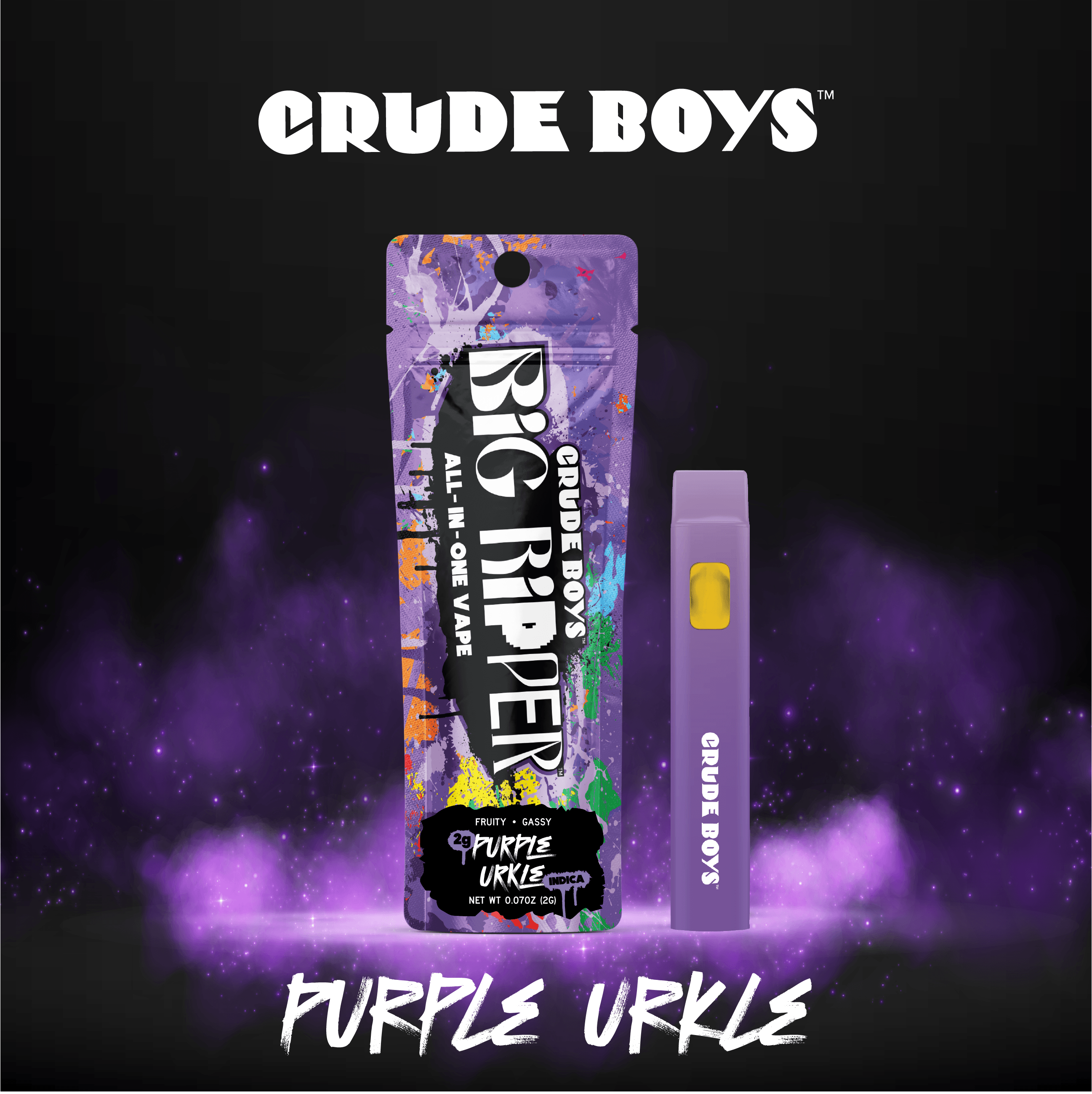 Crude Boys | Purple Urkle All-in-one Distillate Cartridge | 2g ...