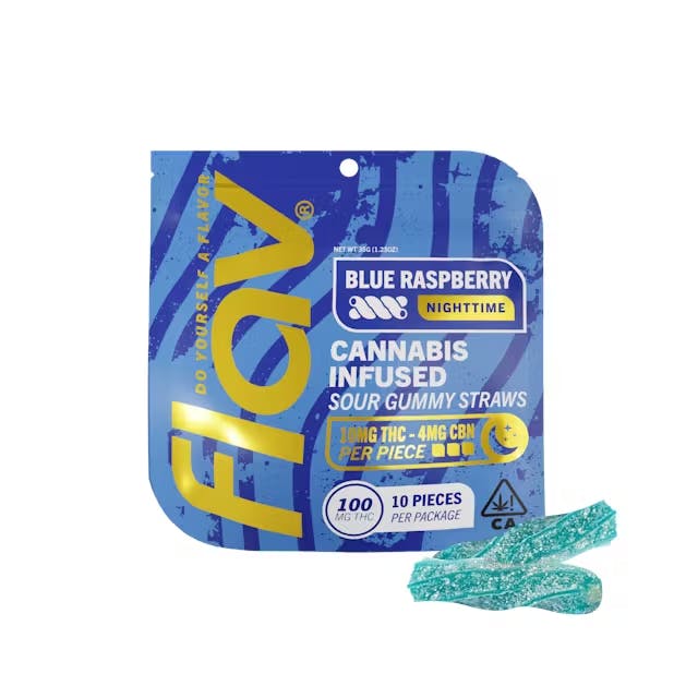 Blue Raspberry Nighttime | CBN Gummies | 10 Pack | THC: 100mg by Flav ...
