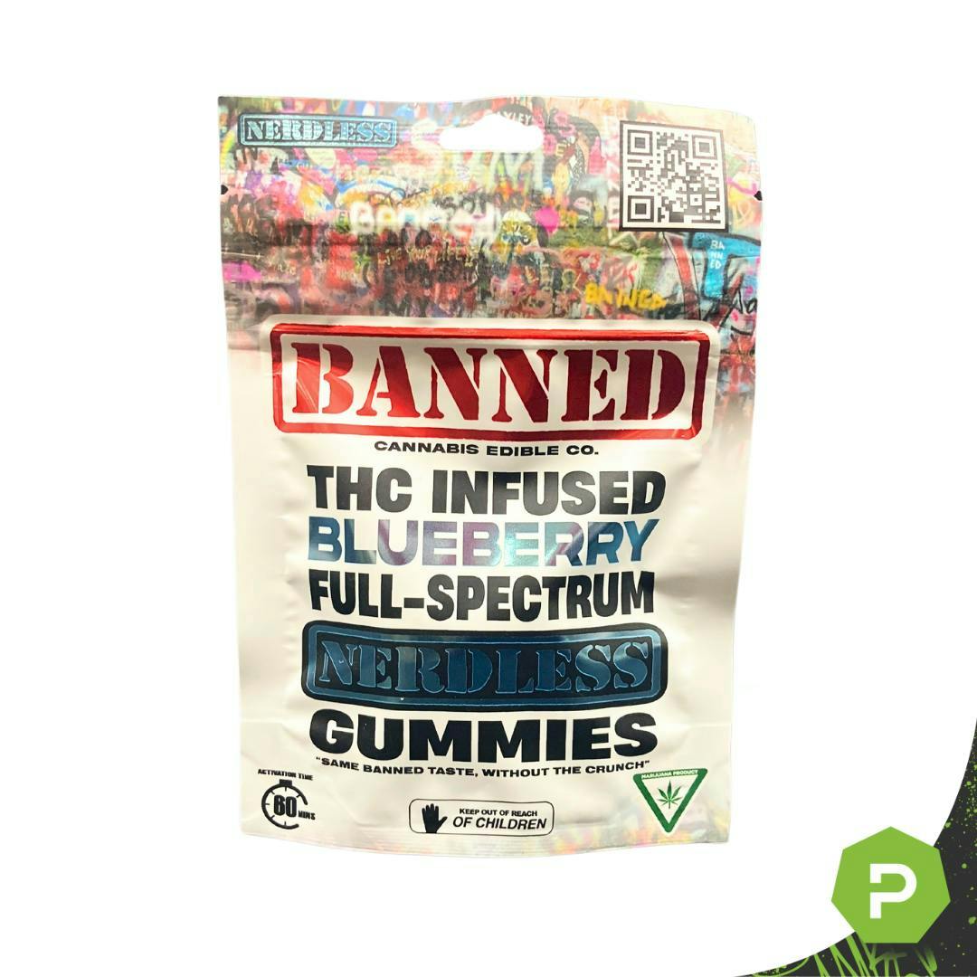 Banned Banned | 200mg Nerdless Gummies | Blueberry - Puff Cannabis ...