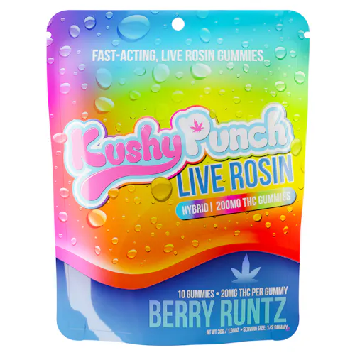 Kushy Punch Hybrid Berry Runtz Live Rosin Gummies 200mg Rec - Exclusive ...