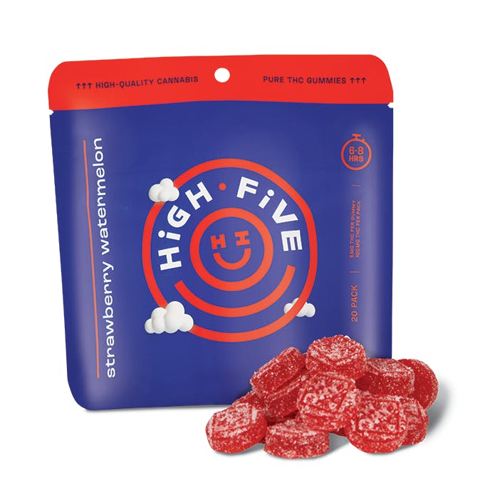 High Five Cannabis Co. Strawberry Watermelon Gummies | 100mg Marijuana ...