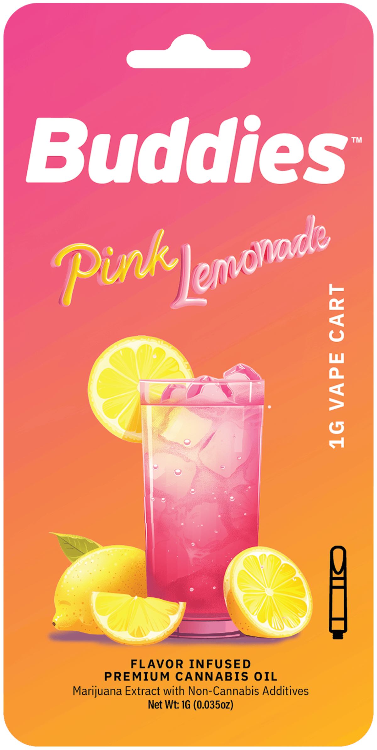 Buddies 2g PINK LEMONADE Distillate All-In-One Rechargeable Vape ...