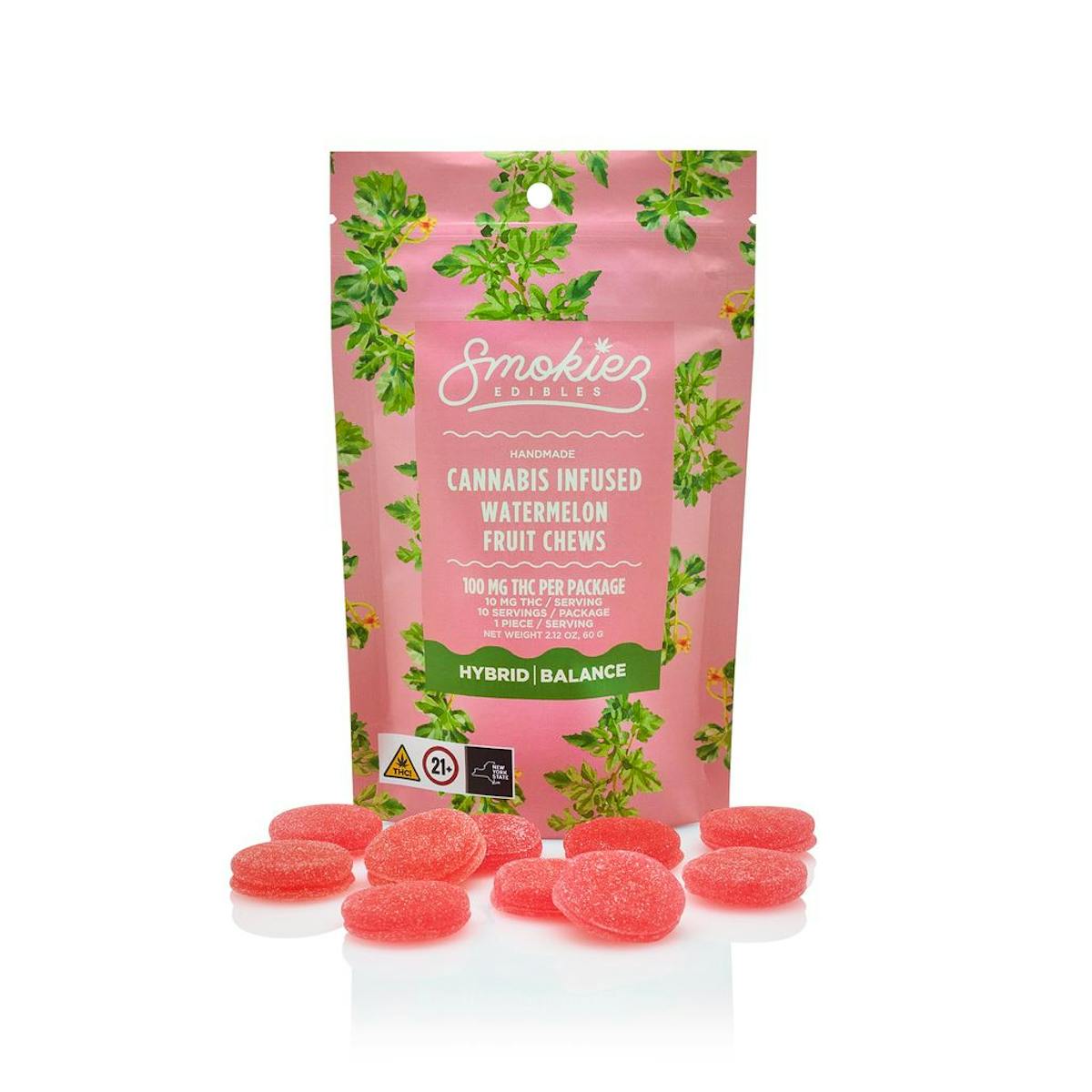 Watermelon Hybrid 100mg THC Fruit Chews - ZenZest - Watermelon Hybrid ...
