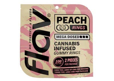 Mega Dosed Peach Rings 2-Piece | Flav | 100mg by Flav | Buy Online ...